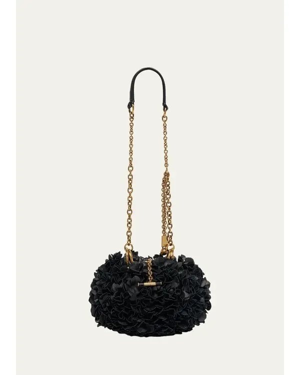 Chloé Plisse Ruffle Leather Shoulder Bag