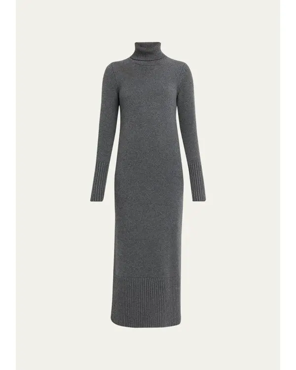 Michael Kors Long-sleeve Turtleneck Wool Dress
