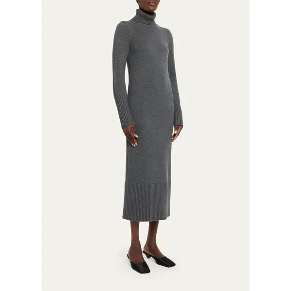Michael Kors Long-sleeve Turtleneck Wool Dress