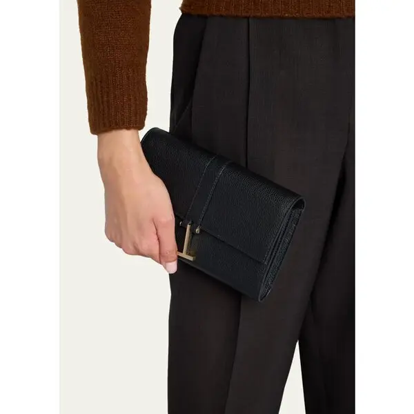 TOM FORD Hanging T Grain Leather Wallet On Strap
