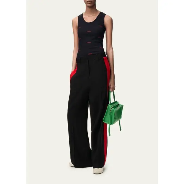 Loewe All-over Logo Embroidered Rib Tank Top