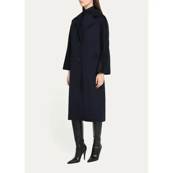 Cinzia Rocca Long Two-button Notch-collar Wool Coat