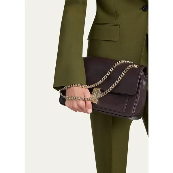 TOM FORD Mia T-clasp Leather Shoulder Bag