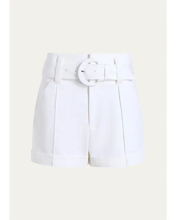 Cinq À Sept Aldi Belted Denim Shorts - White