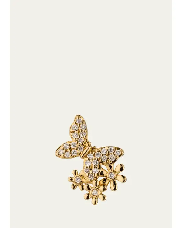SYDNEY EVAN 14k Butterfly Daisy Cluster Stud Earring, Single