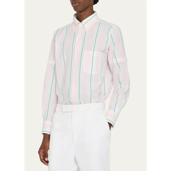 Thom Browne Striped Long-sleeve Cotton Shirt