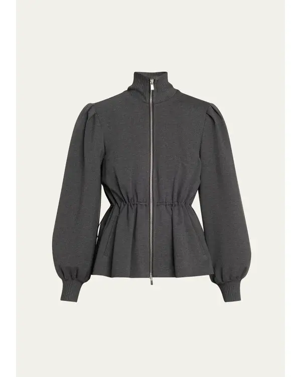 TOCCIN Ida Zip-front Peplum Jacket