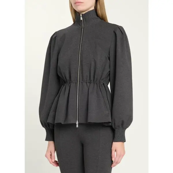 TOCCIN Ida Zip-front Peplum Jacket