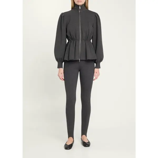 TOCCIN Ida Zip-front Peplum Jacket