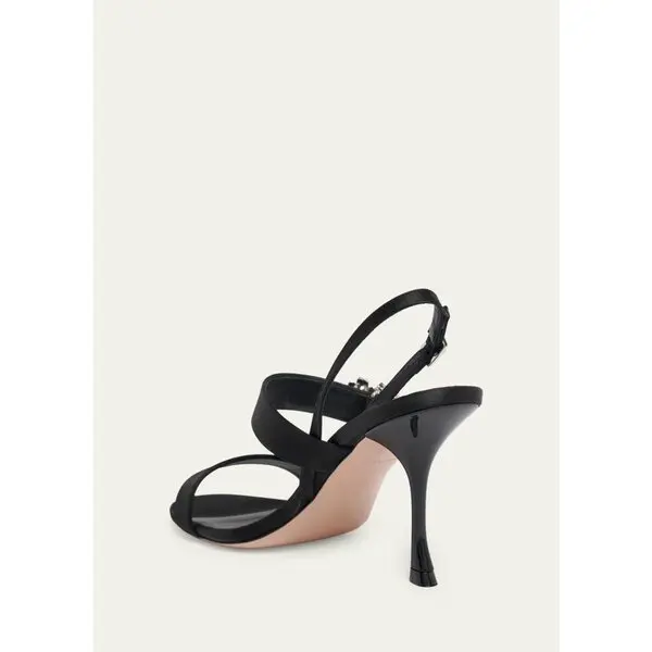 ROGER VIVIER 85mm Mini Bouquet Satin Slingback Sandals