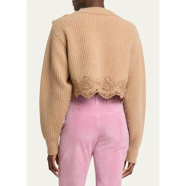 Chloé Wool-cashmere Lace Trim Pullover