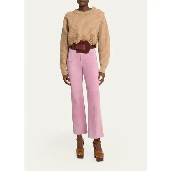Chloé Wool-cashmere Lace Trim Pullover