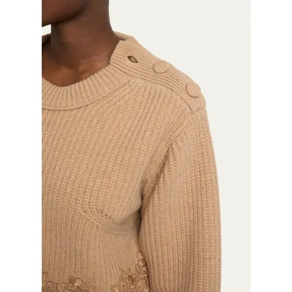 Chloé Wool-cashmere Lace Trim Pullover