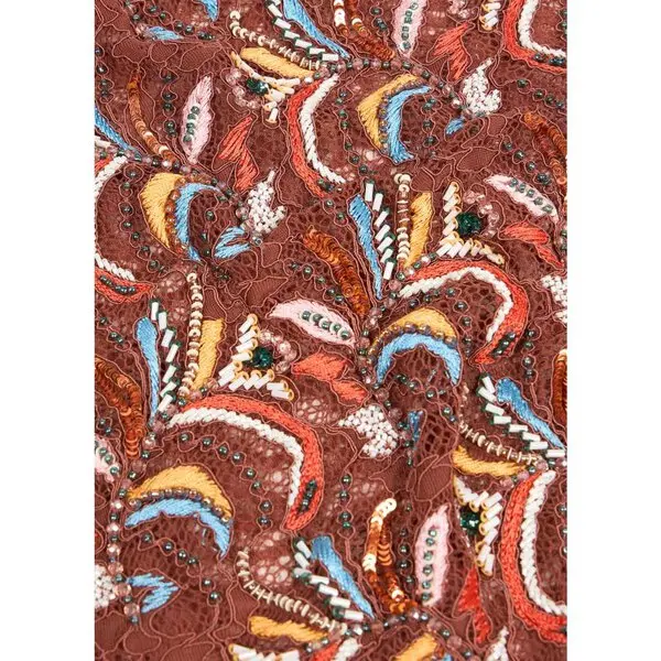 Etro Embroidered Lace Beaded Foulard