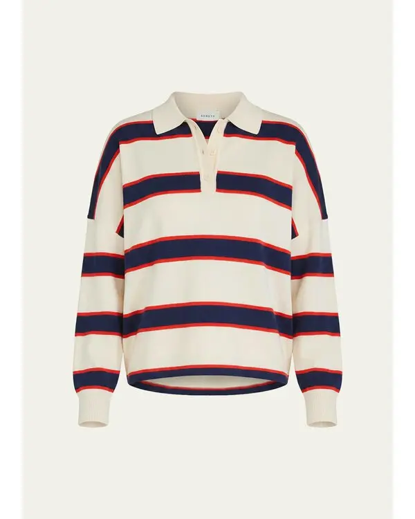 SEROYA Taby Striped Sweater - Eggshell Stripe