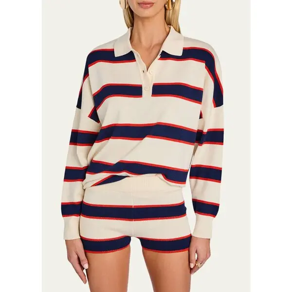 SEROYA Taby Striped Sweater - Eggshell Stripe