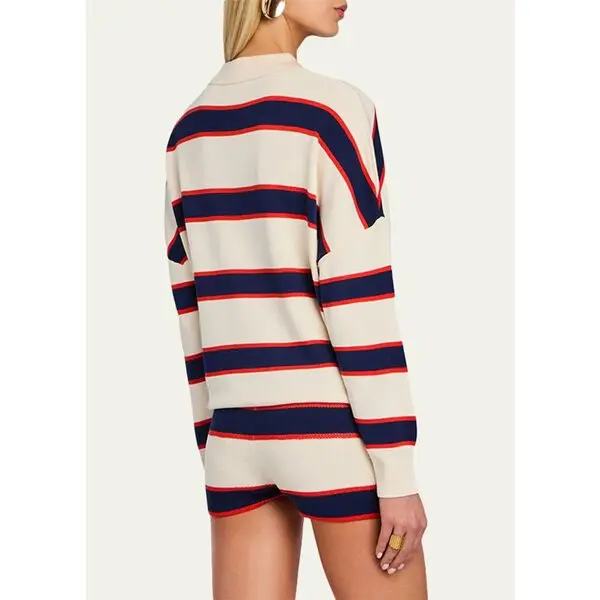 SEROYA Taby Striped Sweater - Eggshell Stripe