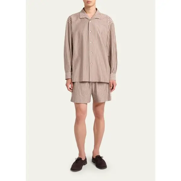 Issey Miyake Multi-stripe Jersey Flat-front Shorts