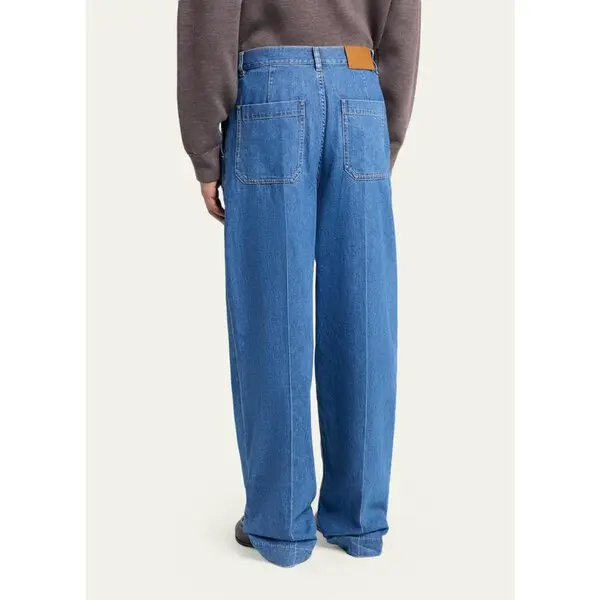 Bottega Veneta Intrecciato Label Wide-leg Jeans