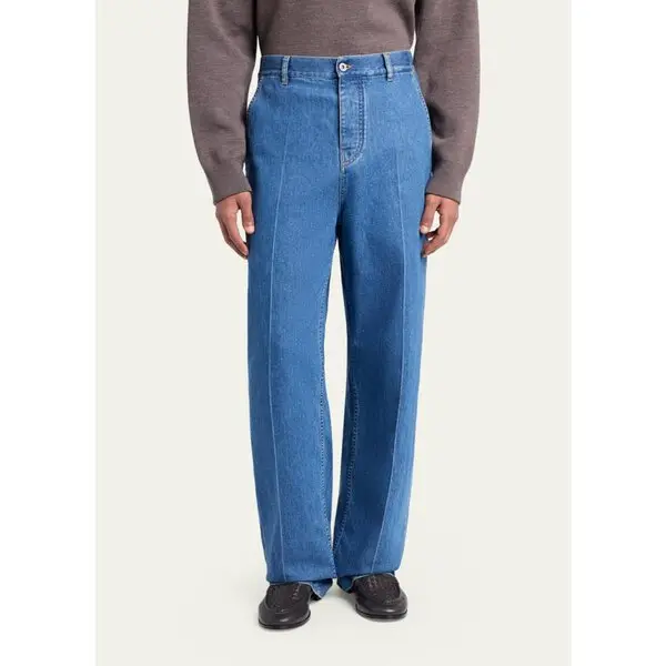 Bottega Veneta Intrecciato Label Wide-leg Jeans