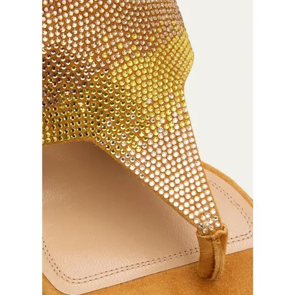 NODALETO Dona Nova Embellished Suede Kitten-heel Sandals - Orange