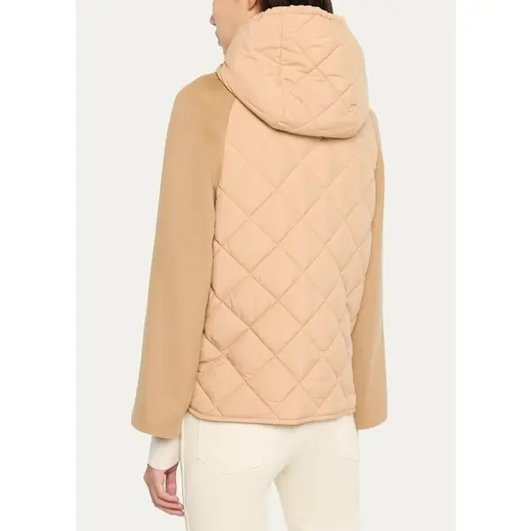 Cinzia Rocca Short Wool Jacket With Quilted Hood And Back