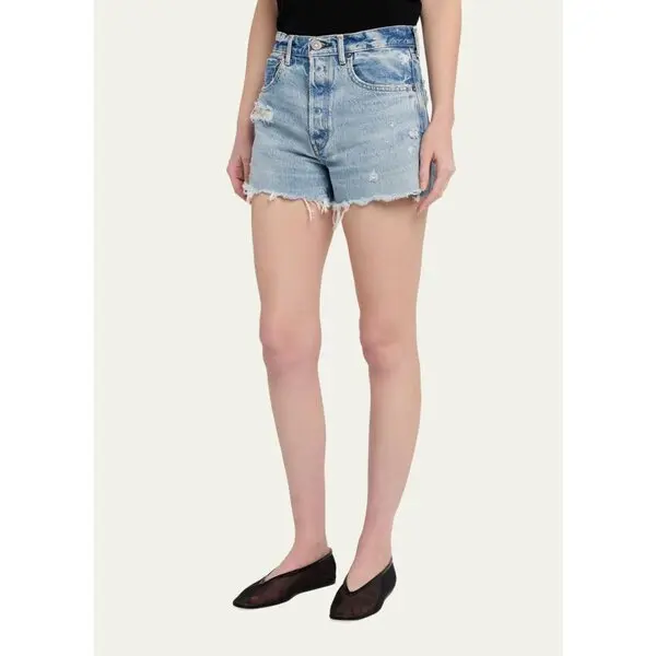 Moussy Vintage Ridgeme Distressed Denim Shorts