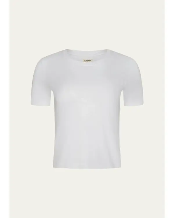 L'Agence Stormy Short-sleeve Crop Tee