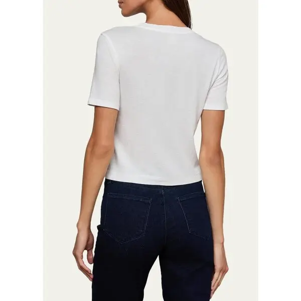 L'Agence Stormy Short-sleeve Crop Tee