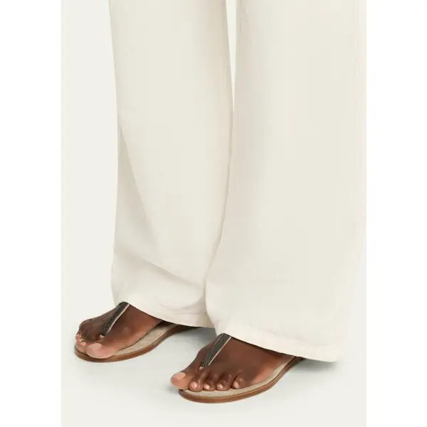 Brunello Cucinelli Suede Monili Sandals
