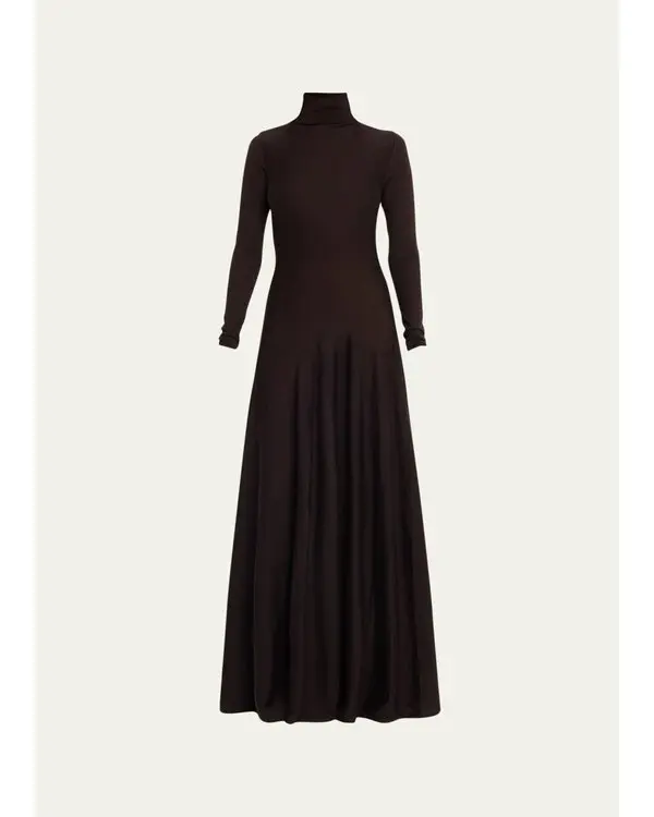 Adam Lippes Naomi Cashmere Knit Turtleneck Dress - Espresso