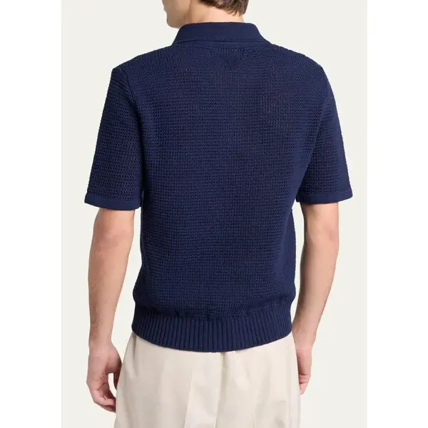Bottega Veneta Cotton And Wool Crochet Polo Shirt