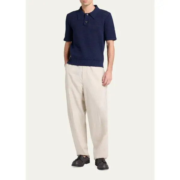 Bottega Veneta Cotton And Wool Crochet Polo Shirt