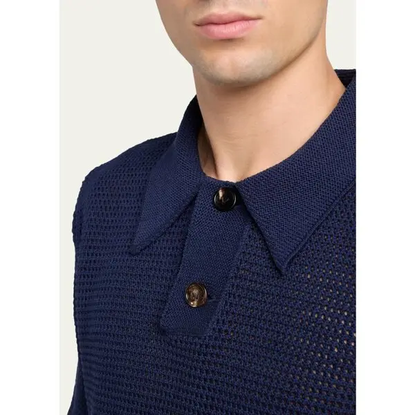 Bottega Veneta Cotton And Wool Crochet Polo Shirt