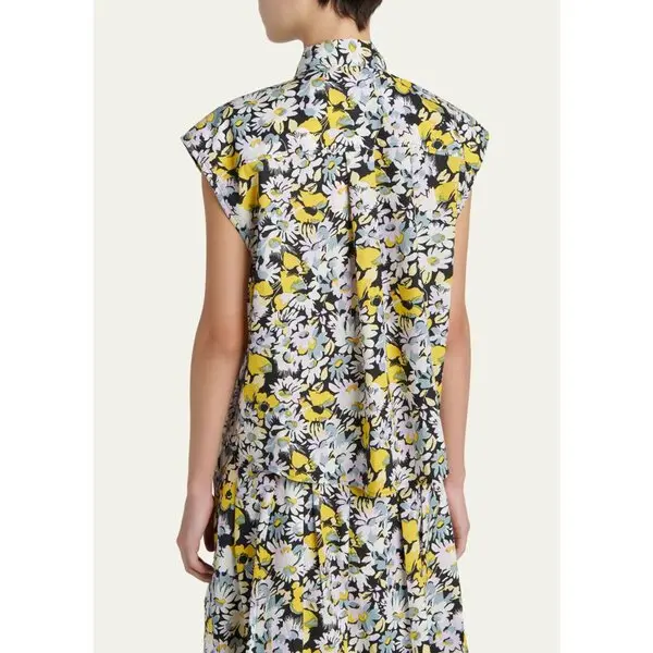 Marni Floral Tie-neck Blouse