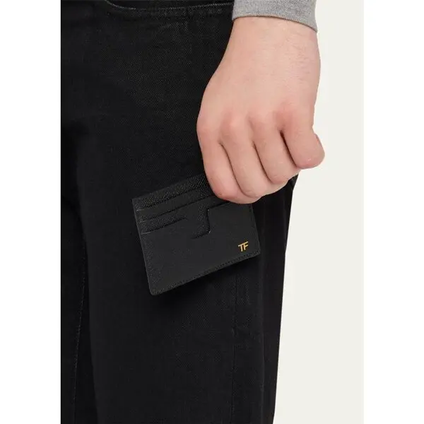 TOM FORD Logo Leather Card Holder
