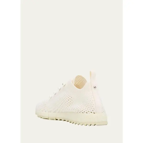 JIMMY CHOO Veles Crochet-knit Low-top Trainers - Latte