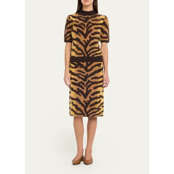 Adam Lippes Ari Brushed Cashmere Top - Tiger