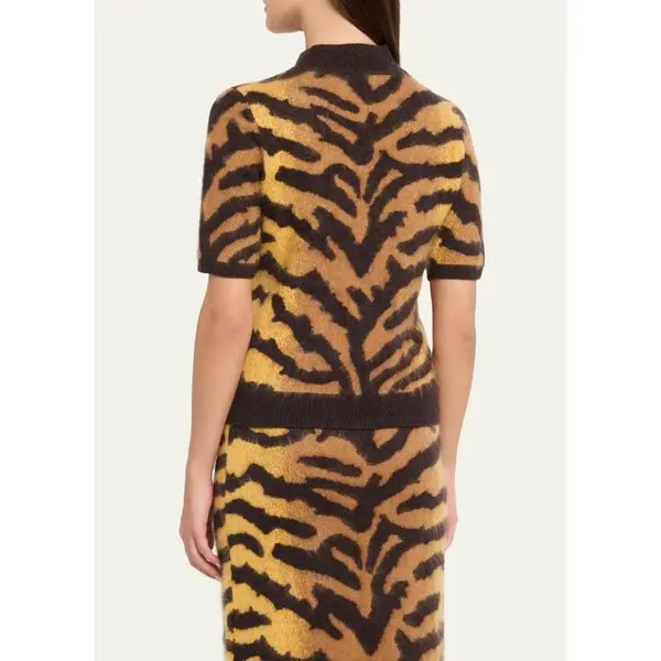 Adam Lippes Ari Brushed Cashmere Top - Tiger