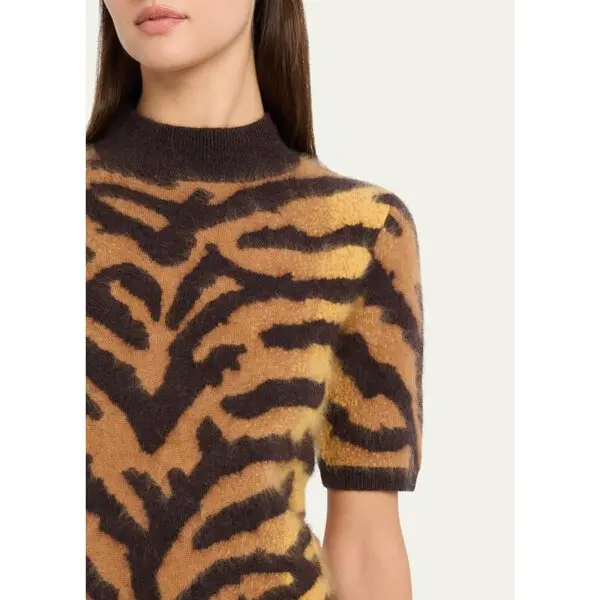 Adam Lippes Ari Brushed Cashmere Top - Tiger