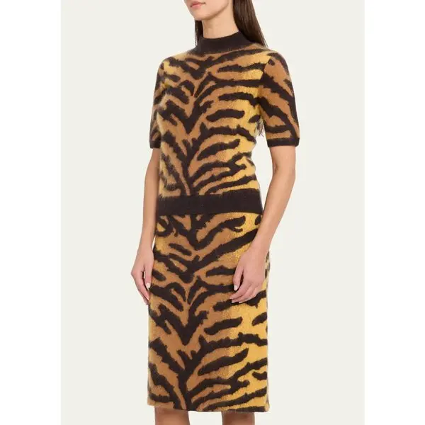 Adam Lippes Ari Brushed Cashmere Top - Tiger