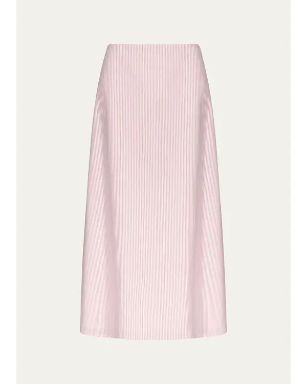 TWP Striped Cotton A-line Skirt