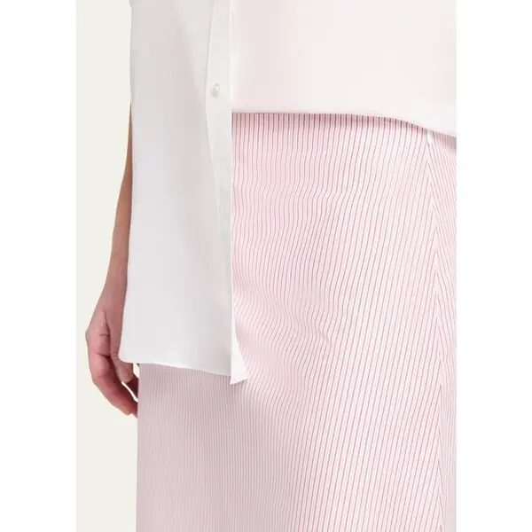 TWP Striped Cotton A-line Skirt