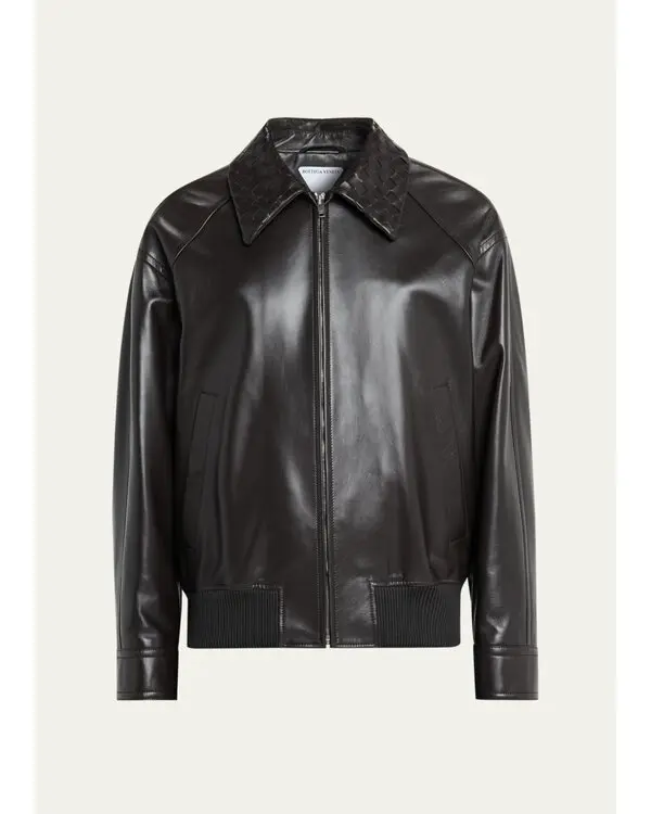 Bottega Veneta Dark Nappa Leather Blouson Jacket