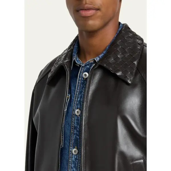 Bottega Veneta Dark Nappa Leather Blouson Jacket