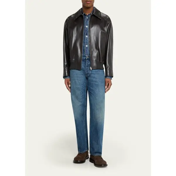Bottega Veneta Dark Nappa Leather Blouson Jacket