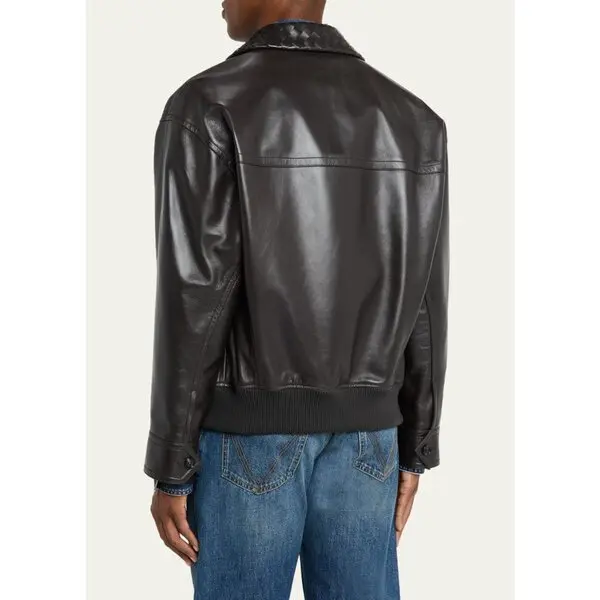 Bottega Veneta Dark Nappa Leather Blouson Jacket