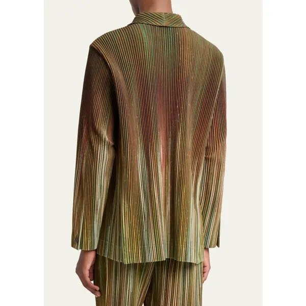 Issey Miyake Paintbrush Agate-print Pleated Single-breasted Blazer