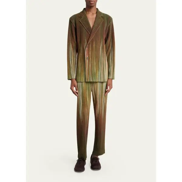 Issey Miyake Paintbrush Agate-print Pleated Single-breasted Blazer