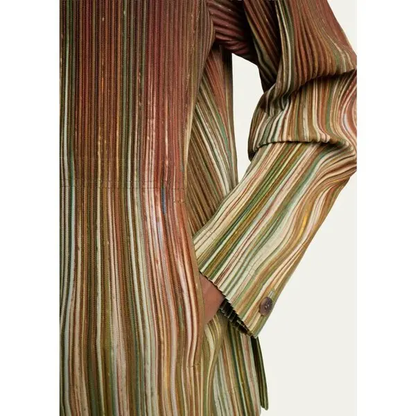 Issey Miyake Paintbrush Agate-print Pleated Single-breasted Blazer